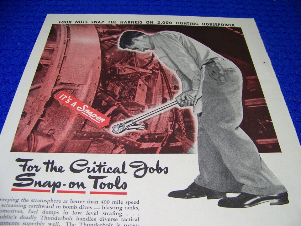 1945 SNAP-ON TOOLS "FOR THE CRITICAL JOBS!" 1-PAGE SALES AD (198FF) | eBay
