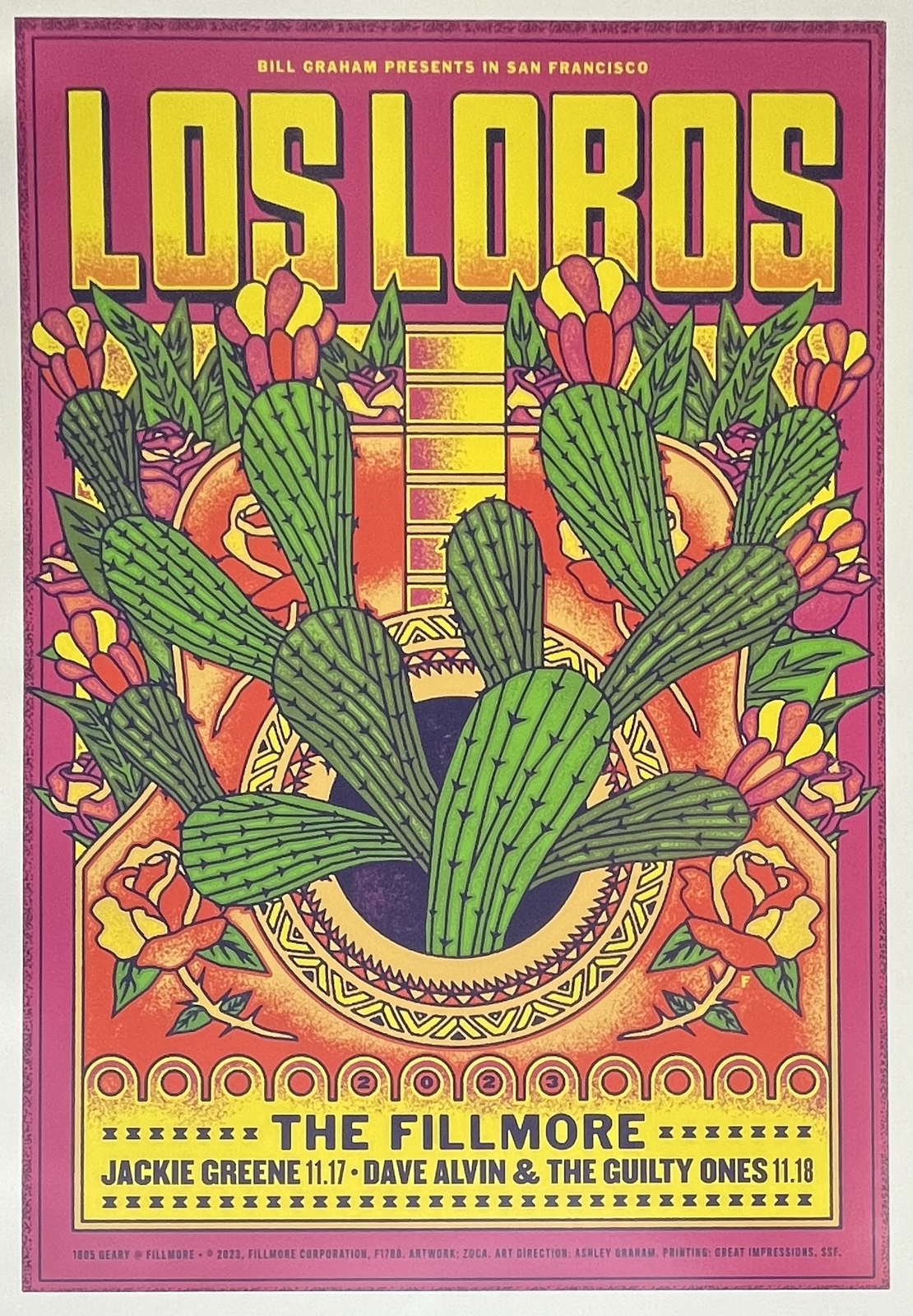 Los Lobos Concert Poster 2023 F-1788 Fillmore | eBay