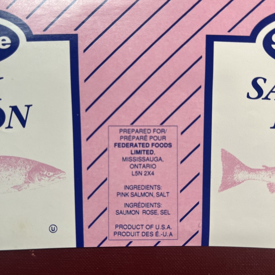 Vintage Sunshine Pink Salmon Saumon Rose Salmon Label, 9” X 4”, Ontario ...