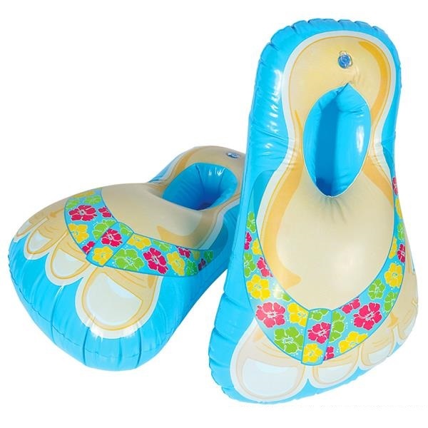 Inflatable Flip Flops Toy Swim Pool Party Fun Gag Gift Vinyl Float Foot ...