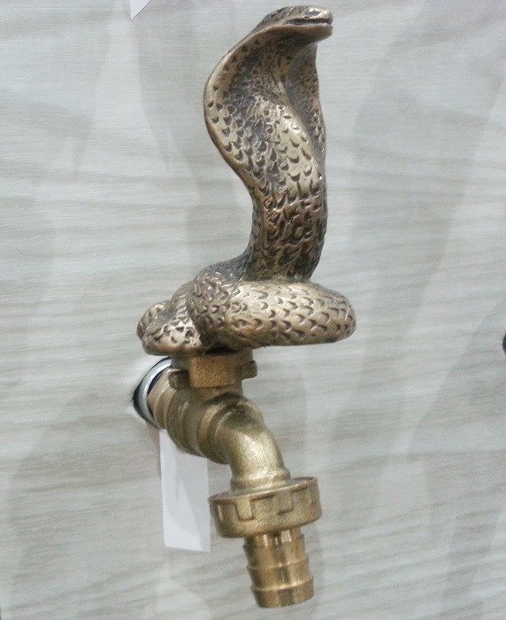 Brass Garden Faucet Tap COBRA Spigot Snake Vintage Handle Home Decor ...