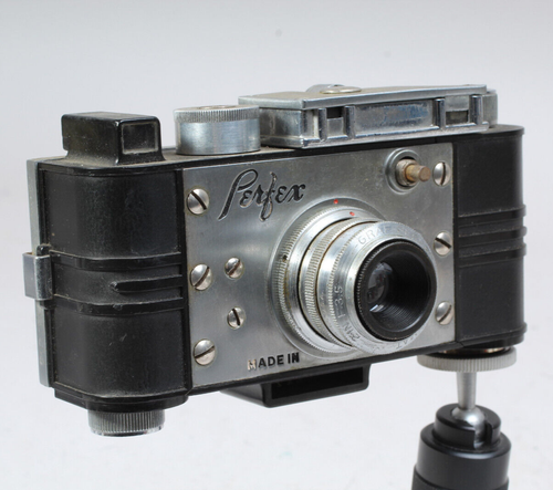 PERFEX SPEED CANDID 35MM CAMERA 1938 EARLY LARGE "P" W 2" F/3.5 GRAF ...