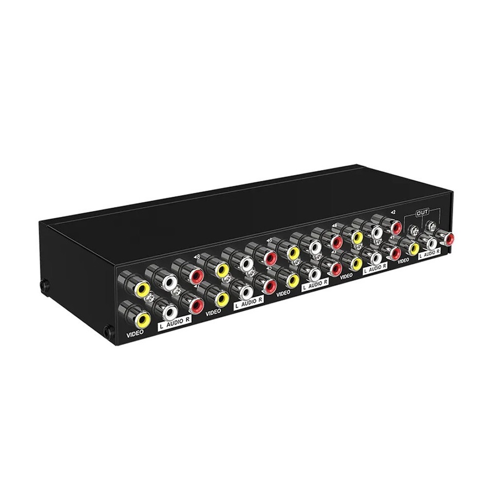 8-Port RCA Composite Video Audio AV 8-Way Switch Selector Switcher ...