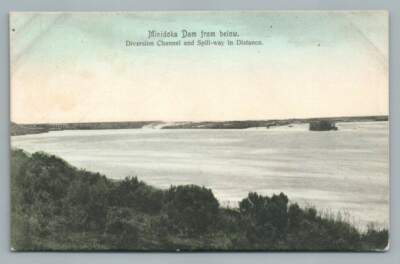 Minidoka Dam RUPERT Idaho Antique Hand Colored Snake River Postcard ...