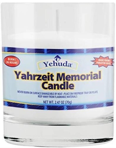 Yehuda Yahrzeit Memorial Candle Glass Tumbler 24 Pack 24 Hour Candles ...