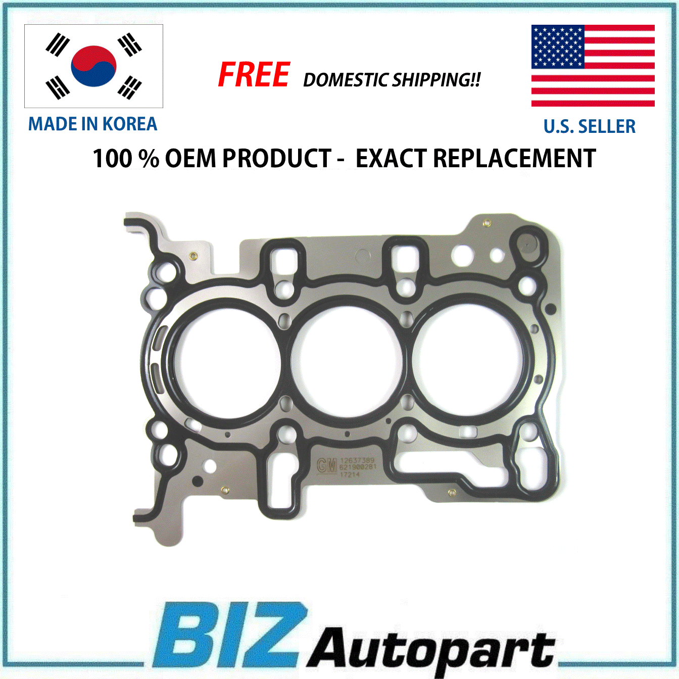 Genuine OEM Gasket Cylinder Head for Chevrolet Spark # 12637389 for ...