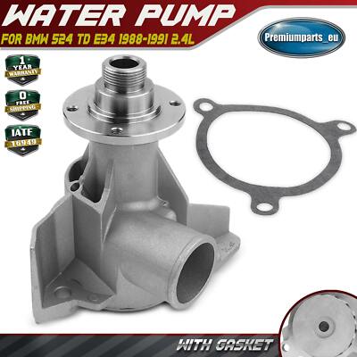 Water Pump w/ Gasket for BMW 524 td E34 2.4 1988-1991 11512242176 ...