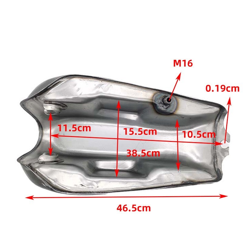 Unpainted 2.4gal. 2.4Gallon Custom Cafe Racer Gas Fuel Tank Fit for ...