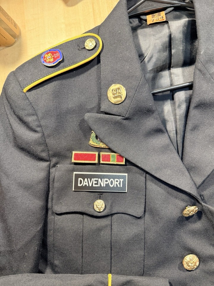 US Army ASU Blue Service Coat 37SC Short E5 Sgt Ribbons DeRossi DLA ...