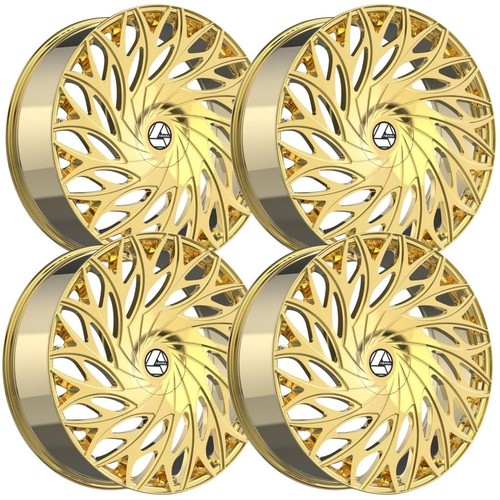 (Set-4) Azara AZA-525 20x8.5 5x112/5x114.3 35mm Nano Gold wheels rims ...