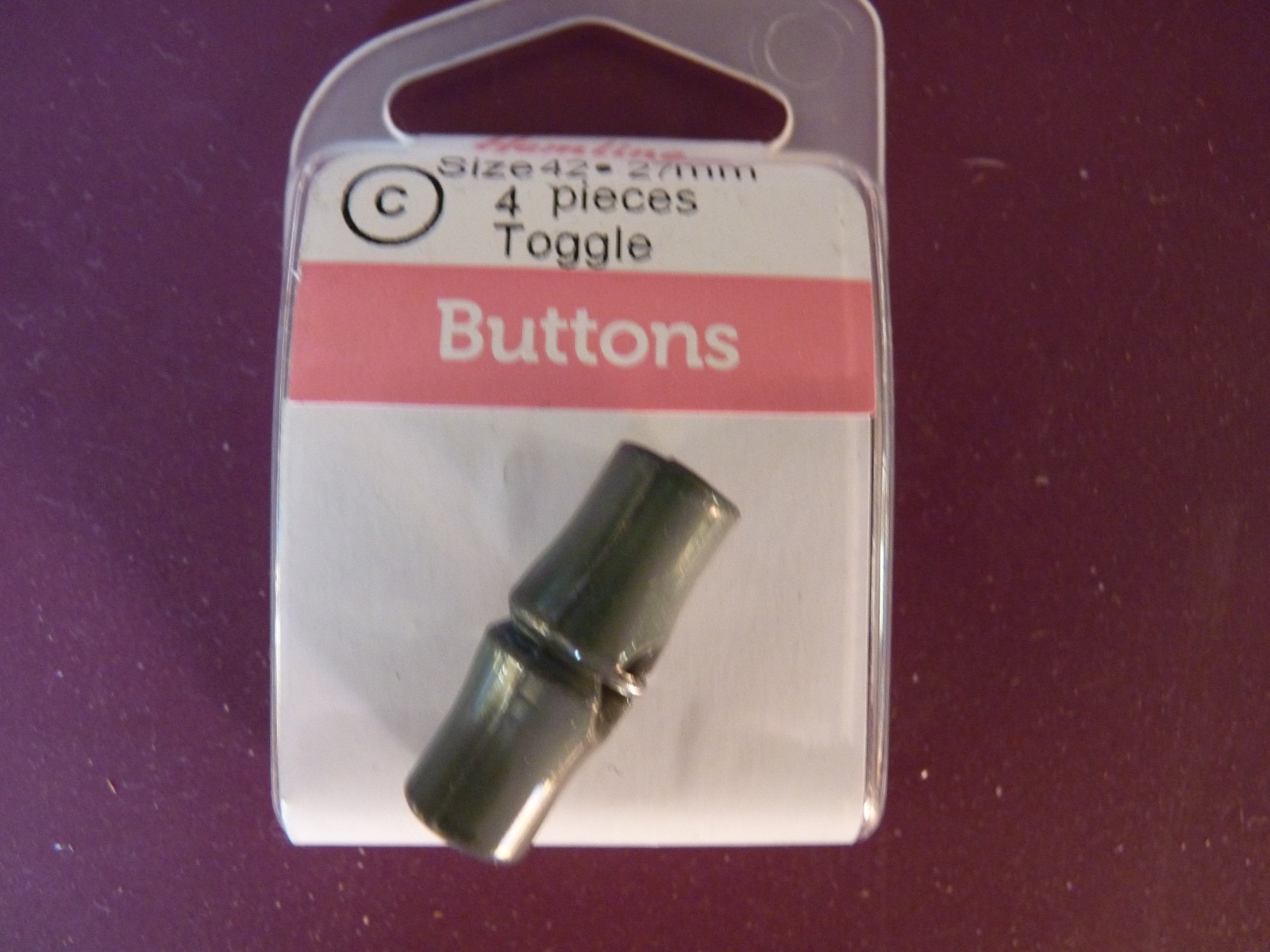 HEMLINE - 4 PC - TOGGLE SHANK BUTTONS - SIZE 42 - 27MM | eBay