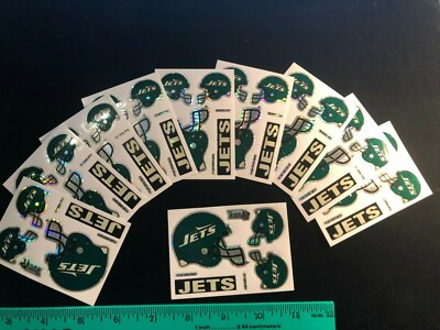 NEW 10 count New York Jets 5 Piece Prismatic Sticker Sheet - 2.25 x 3. ...
