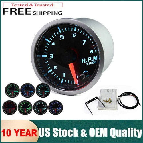 2"-1/16" 52mm Tacho Gauge Meter Tachometer 0-8000 RPM Gasoline Engine ...