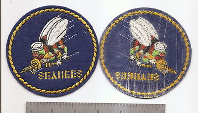 US NAVY SEABEES PATCH ON FELT 4 INCH | eBay