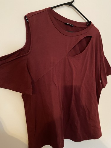 Shein curve Red stretch top 4XL | eBay Australia