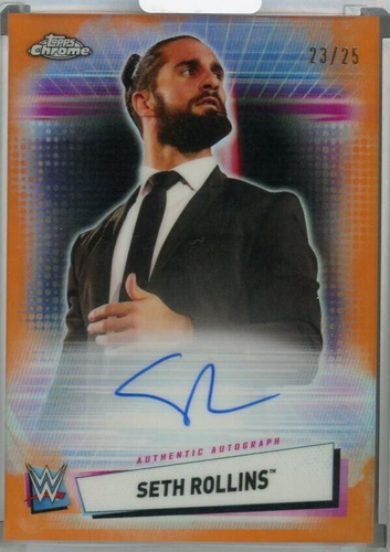 2021 Topps Chrome WWE - Autographs Seth Rollins #A-SR Orange Refractor ...