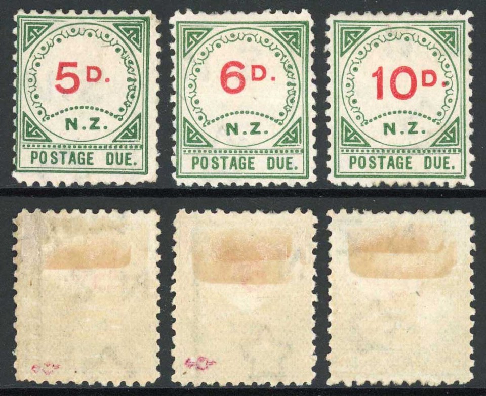 New Zealand SGD6/D8 Post Due Set Small D M/M (hinge remainders) Cat 190 ...