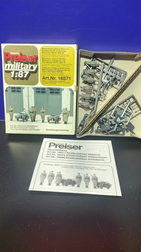 Original Preiser Military Motorcycle Crew At Attention 1:87 Model Kit ...