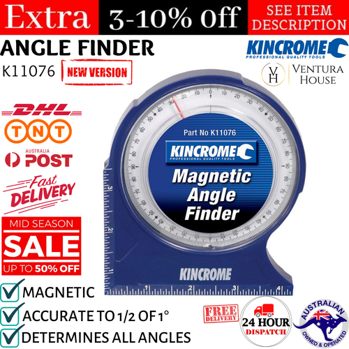 New Kincrome K11076 Magnetic Angle Finder Protractor Gauge Tool ...
