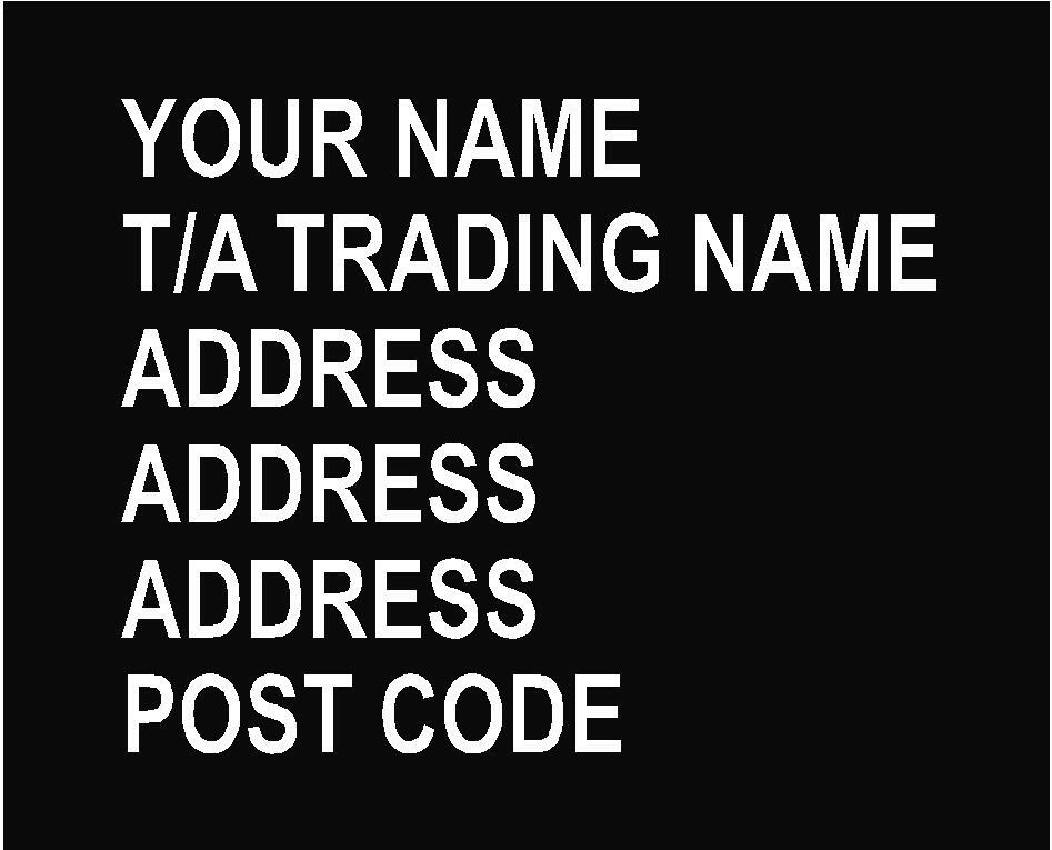 COACH BUS MINIBUS LEGAL ADDRESS 25MM PSV PCV TAXI HGV LETTERING VINYL ...