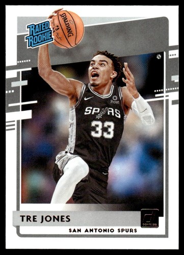2020-21 Donruss Rated Rookies Tre Jones Rookie San Antonio Spurs #244 ...