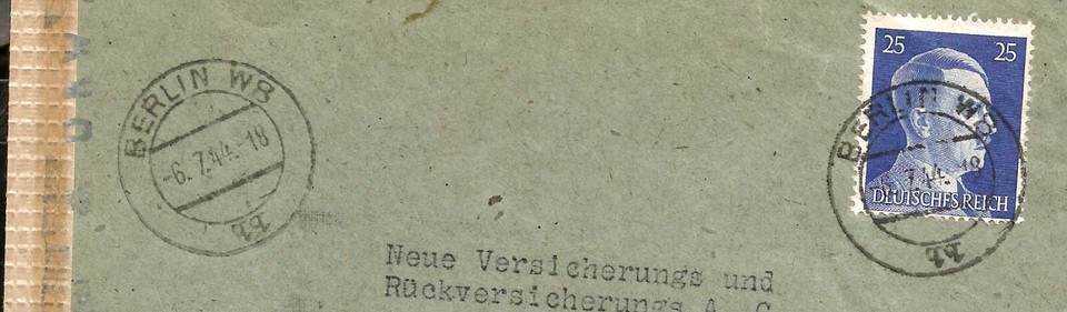 Nazi Germany Censored Cover to Insurance Company to Geneva, Switzerland ...