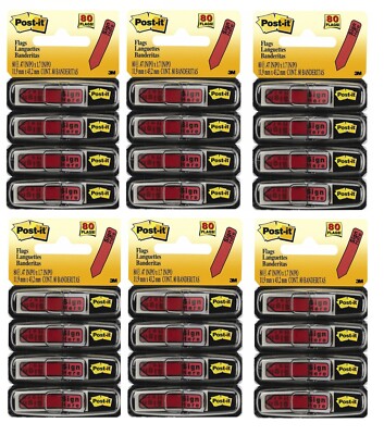 Post It Sign Here Sticker Flags, Red, 6 packs, 80 per Pack, 480 Total ...