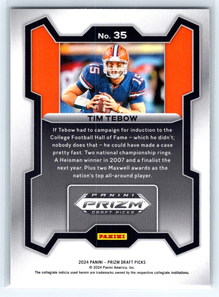 Tim Tebow 2024 Panini Prizm Draft Picks #35 | eBay