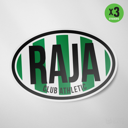 Raja Athletic Morocco 3 Pack Sticker Vinyl Decal Oval Soccer Casablanca ...