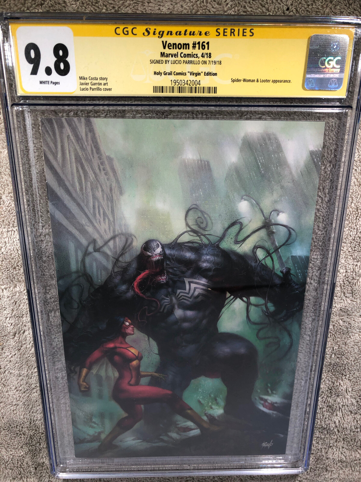 Venom 161 CGC SS 9.8 Lucio Parrillo vs Spider Woman Holy Grail Virgin ...