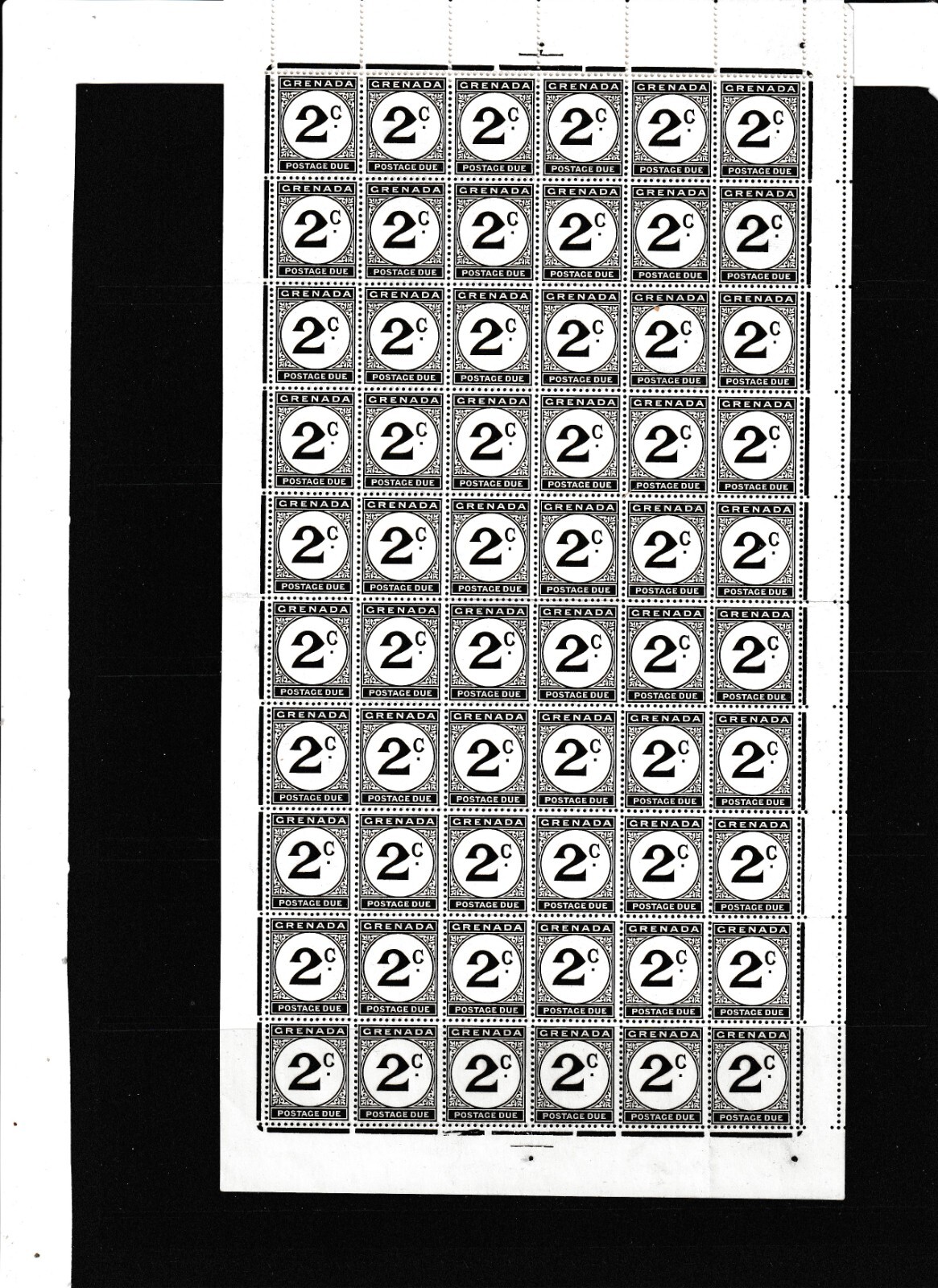 Grenada 1952 Postage Due, 2c, Full sheet, | Grelly UK