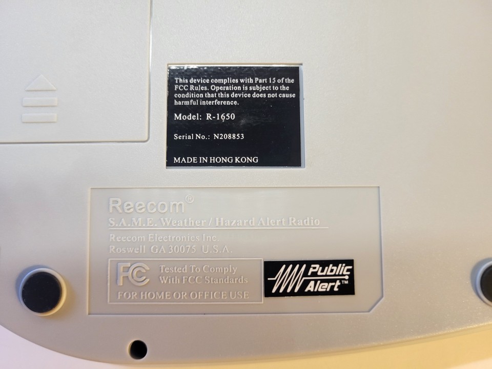 Reecom R-1650 NWS Weather Alert Alarm Clock Radio w/ Box & Adapter ...