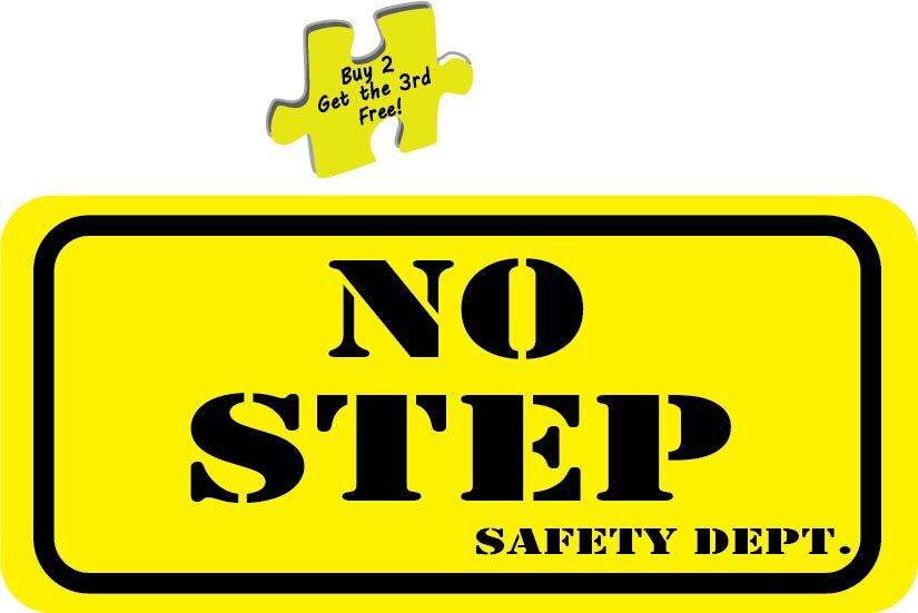 No Step Safety Dept. Safety Yellow Decal Sticker 2.5" x 5.49." Buy 2 ...