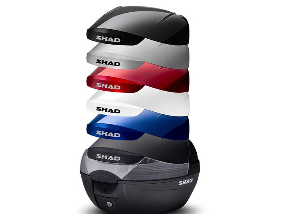 SHAD SH33 Motorcycle Top Box Black 33L Waterproof 1 Helmet Case Luggage ...