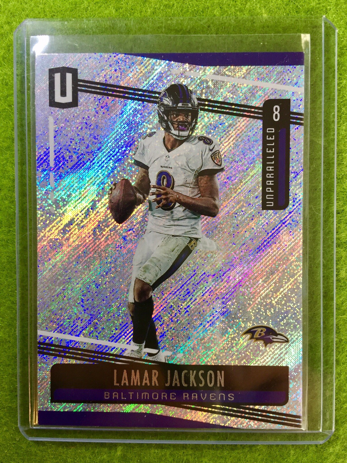 LAMAR JACKSON PRIZM CARD JERSEY #8 BALTIMORE RAVENS REFRACTOR 2019 ...