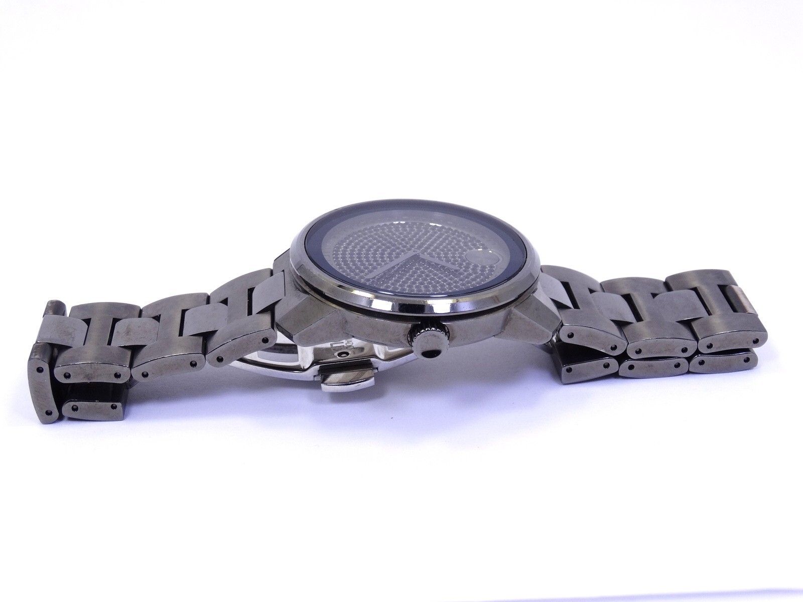 MOVADO BOLD Men's MB.01.1.34.6547 Black Crystal Dial Gun Metal Steel ...