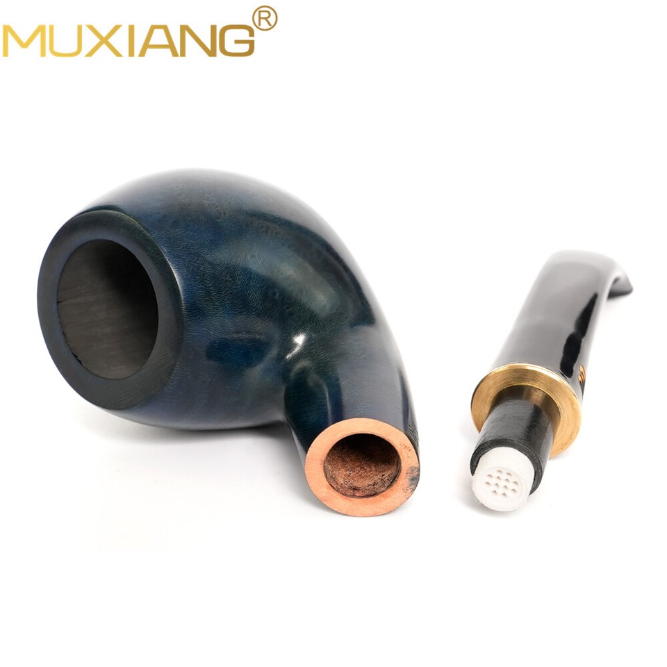 Handcrafted Briar Pipe 9mm Full Bent Tobacco Pipe Wooden Classic ...