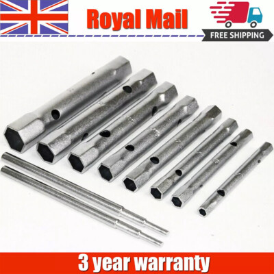 10X Tubular & Metric Box Spanner Wrench spark Bar Set Plug Sockets 6 ...