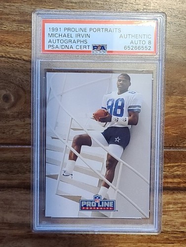 1991 Proline Portraits Autograph Michael Irvin PSA AUTO 8 | eBay