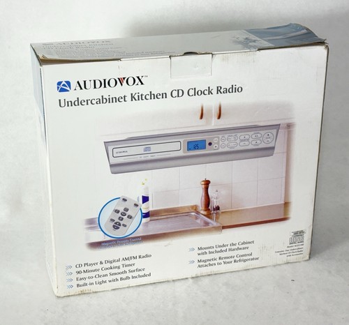 Audiovox Undercabinet Kitchen CD Player Clock Radio AM/FM KCD3180 New ...