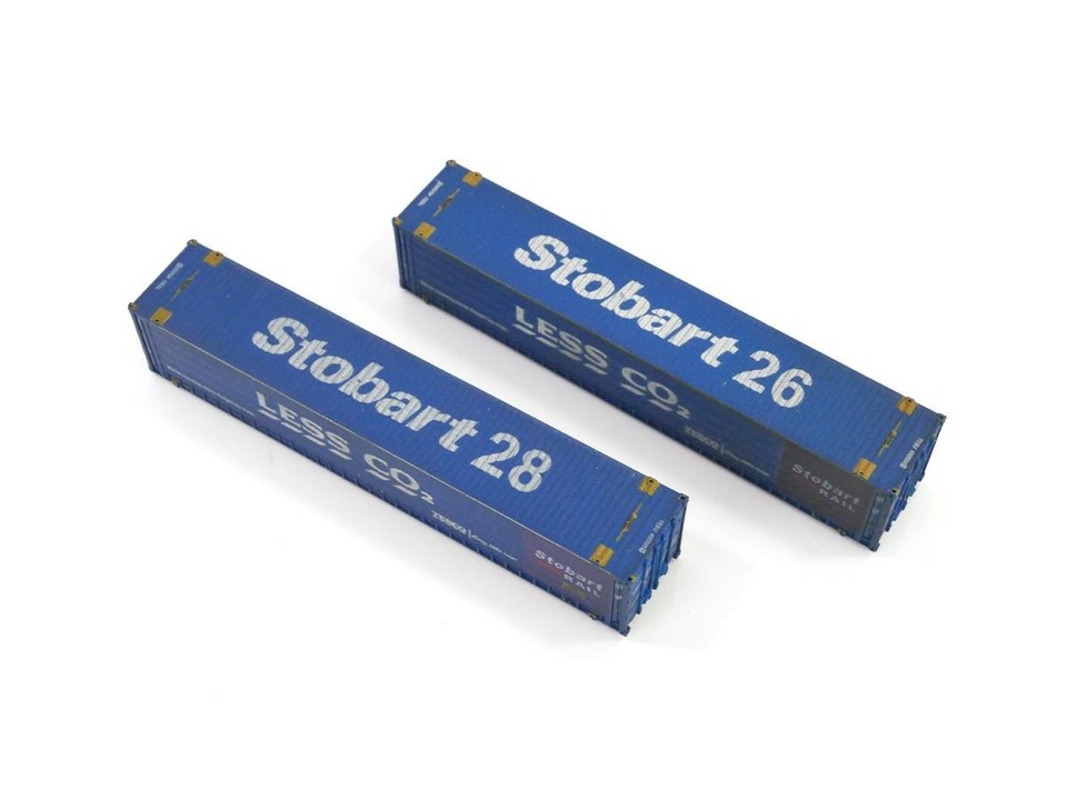 Dapol 2F-028-024 45ft Curtainside Container Set (2) LessCo2 Weathered ...