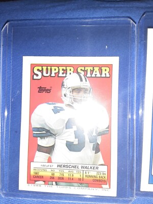 1988 Topps Super Star Sticker Backs Mini Card-HERSCHEL WALKER #44 ...