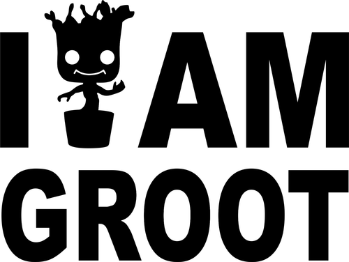 I Am Groot - Black Vinyl decal, car, laptop, comics, guardians of the ...