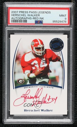 2007 Legends Saturday Signatures Red Ink Herschel Walker PSA 9 MINT ...