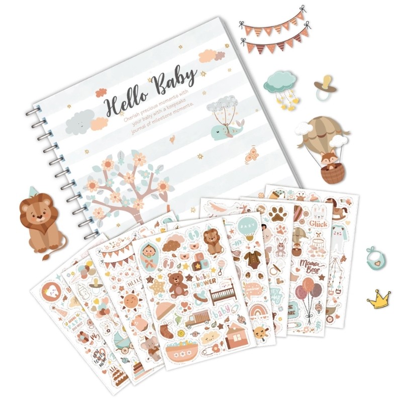 Baby Memory Book with Sticker for Baby Boy or Girl First Year Baby ...