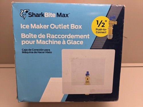 SharkBite Max White 1/2" Push-to-Connect Ice Maker Outlet Box Snap-On ...