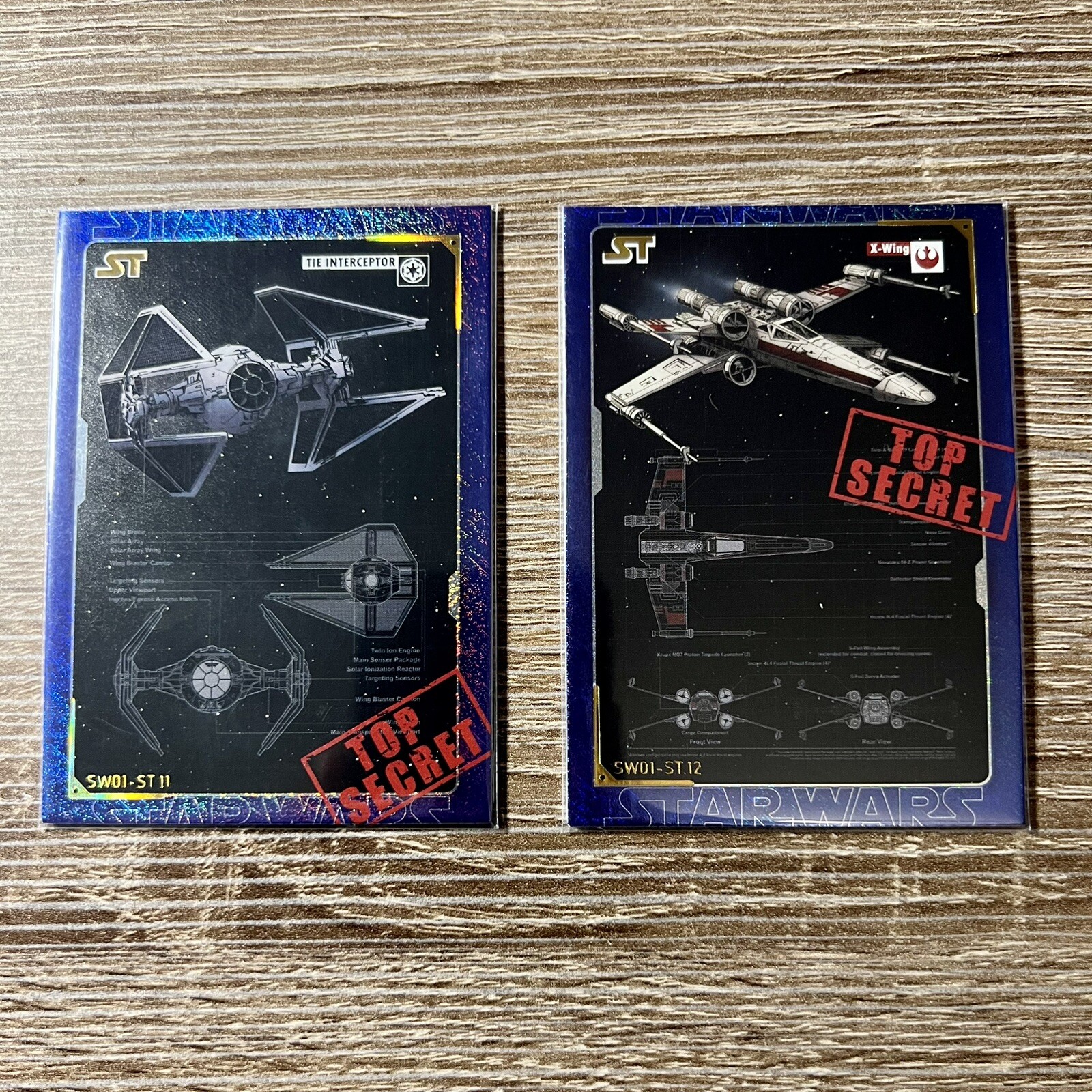 Top Secret Tie Interceptor & X-Wing Card Lot | Star Wars Prerelease ...