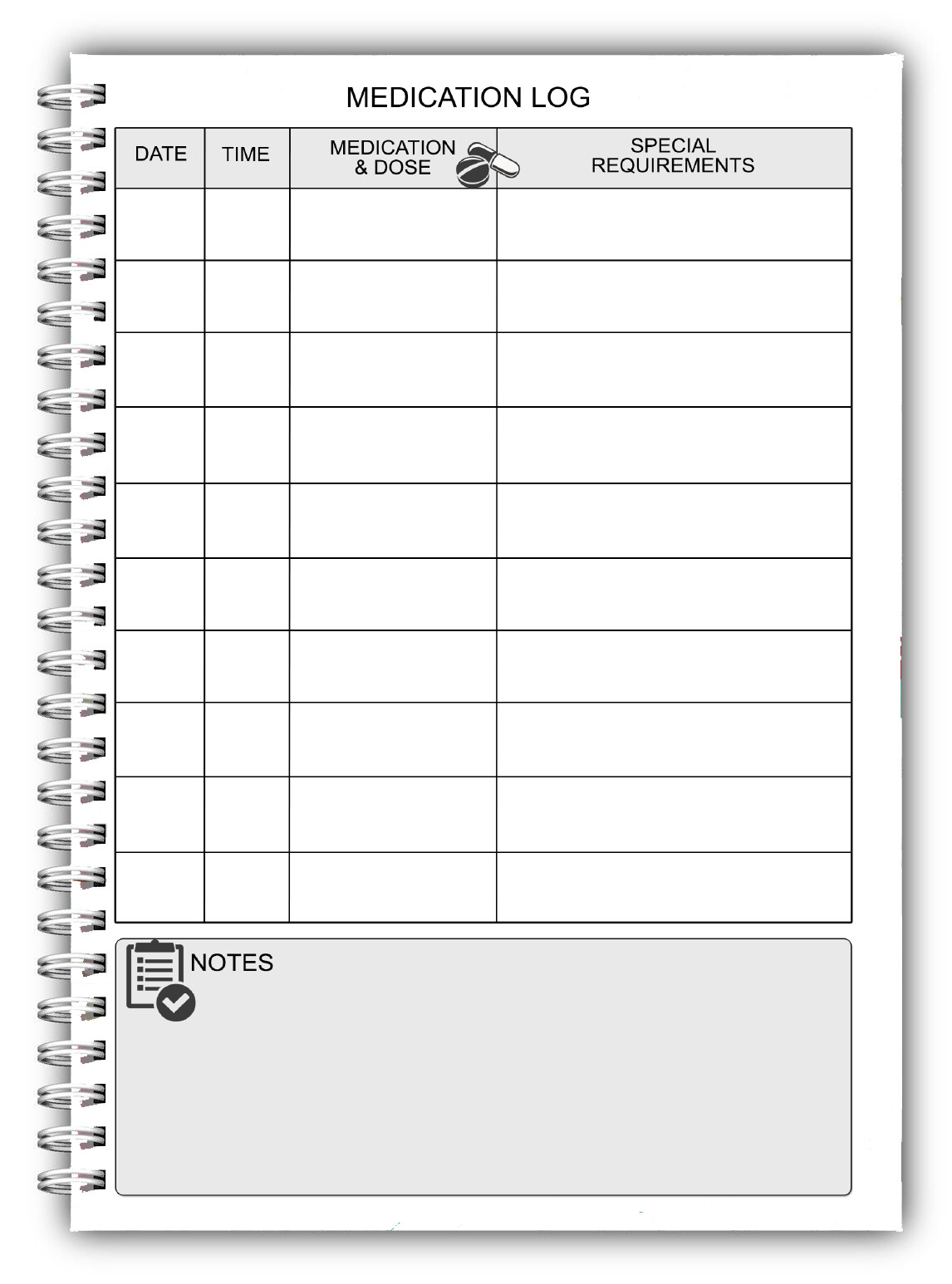 NEW A5 PERSONALISED MEDICATION RECORD LOG BOOK DIARY PLANNER GIFT 50 ...