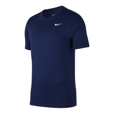 Nike Mens Medium T-Shirt Navy Blue Dri-Fit Short Sleeve | eBay