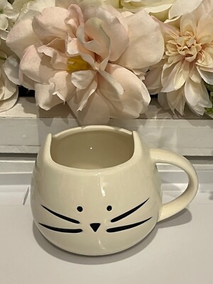 Cat Mug With Ears Stoneware Animal Mugs Cat Kitten Coffee Cup tea | eBay